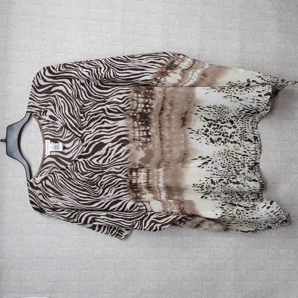 Susan Graver | Tops | Susan Graver Animal Print Poncho Blouse | Poshmark